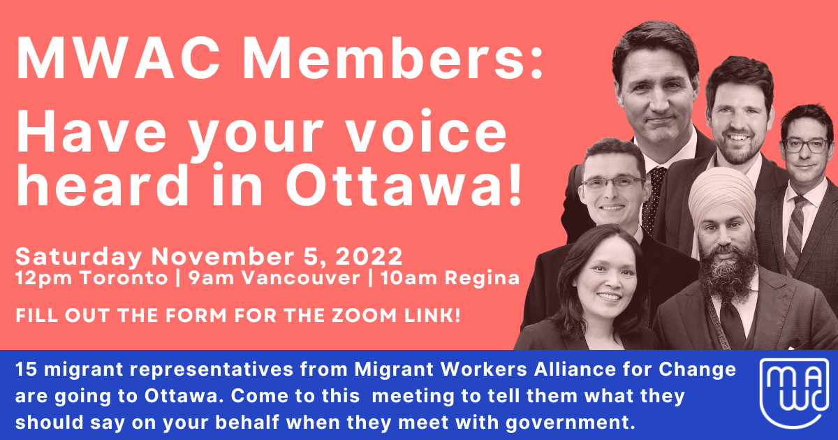 MWAC Members: Have your voice heard in Ottawa! - Migrant Workers ...