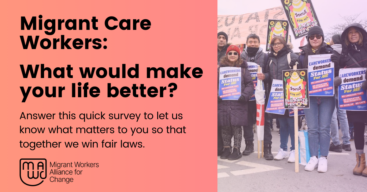 Migrant Care Workers: What is your main concern right now? - Migrant Workers Alliance for Change